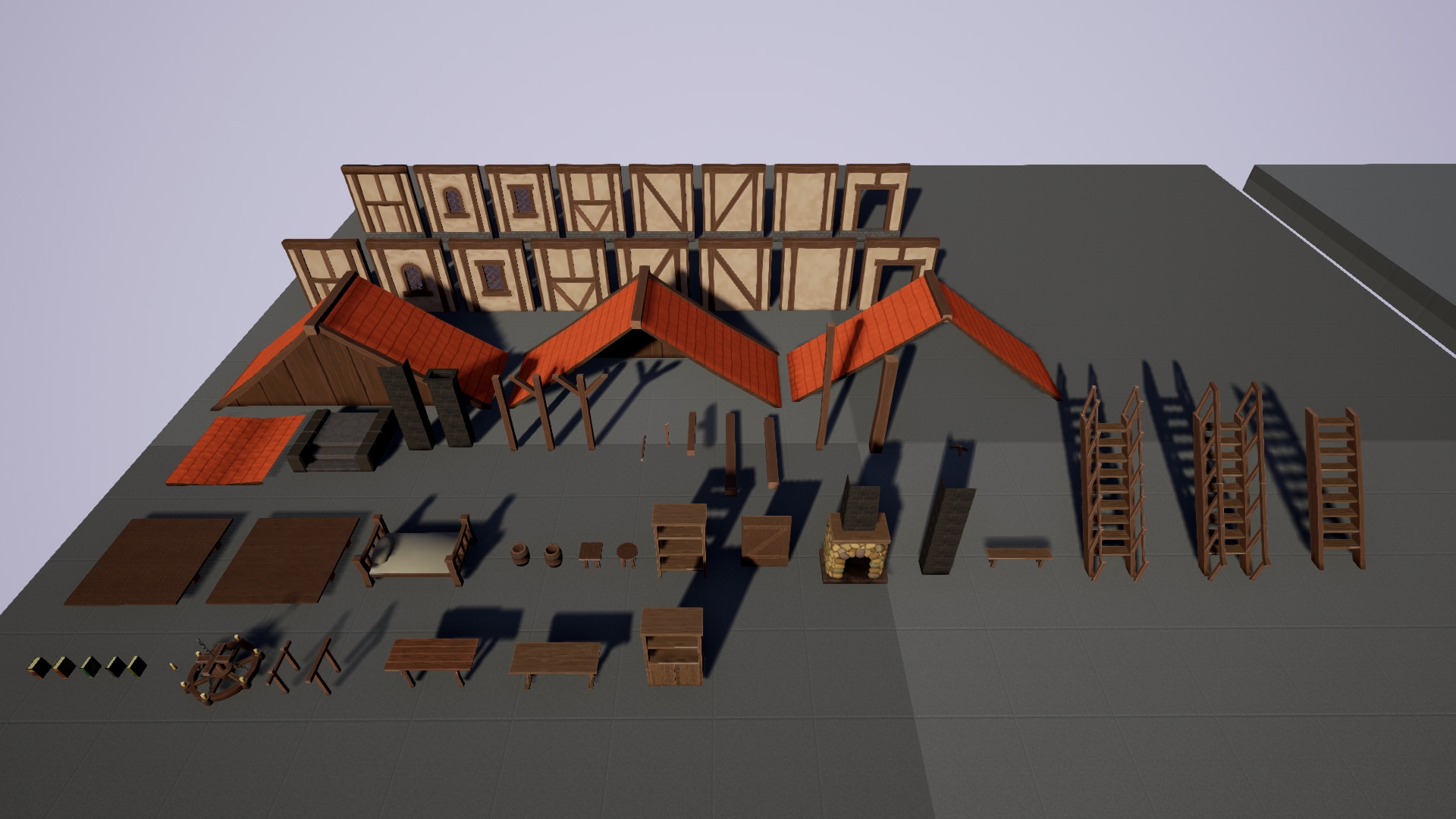 Hand Painted Modular House in Environments - UE Marketplace