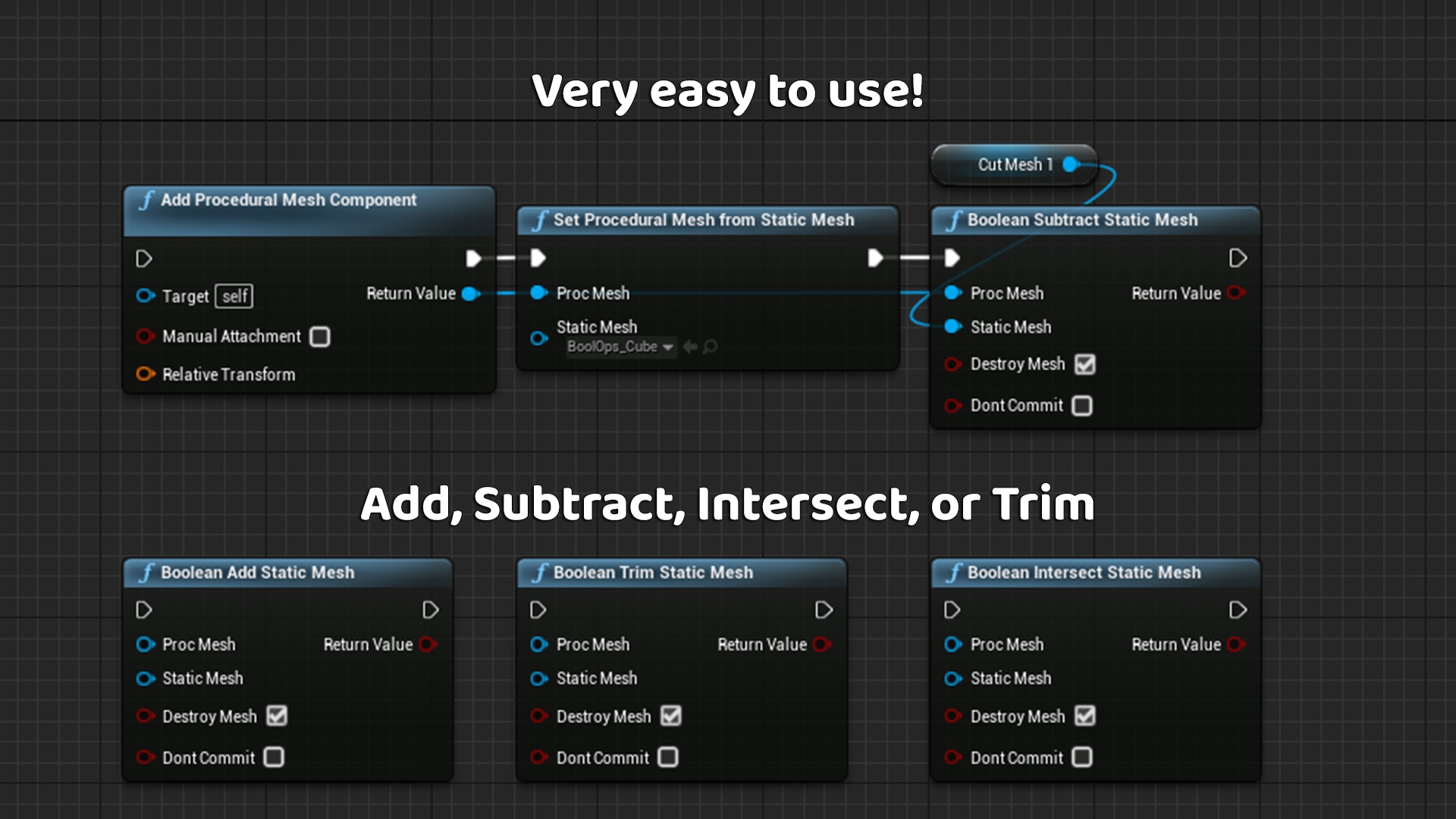 Bool Ops Easy Mesh Booleans Plugin In Code Plugins Ue Marketplace