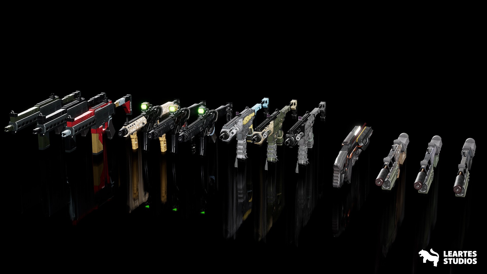 在道具创建的Cyberpunk Assault Rifles - 虚幻引擎商城