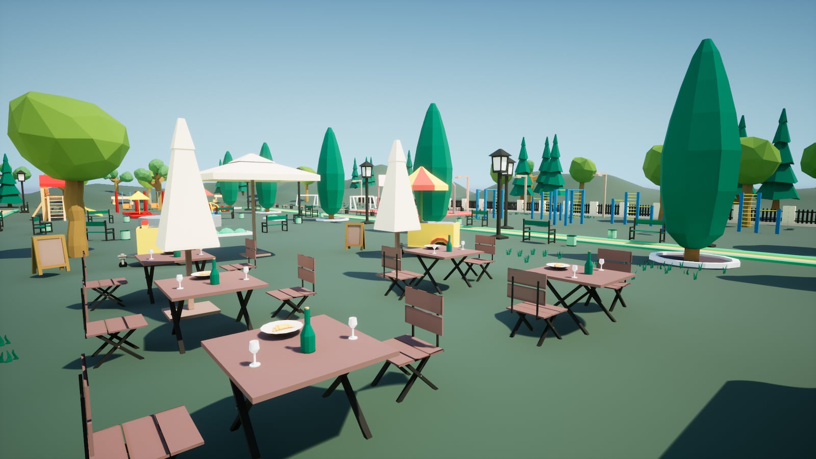 Low Poly Park in Props - UE Marketplace