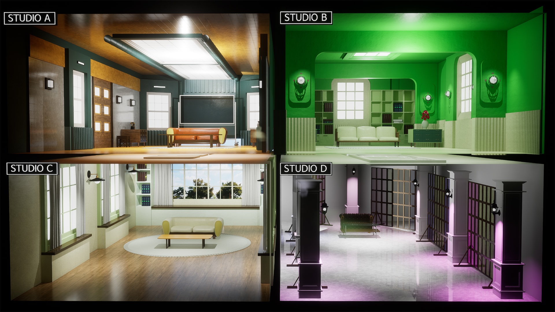 Modern studio set in Props - UE Marketplace