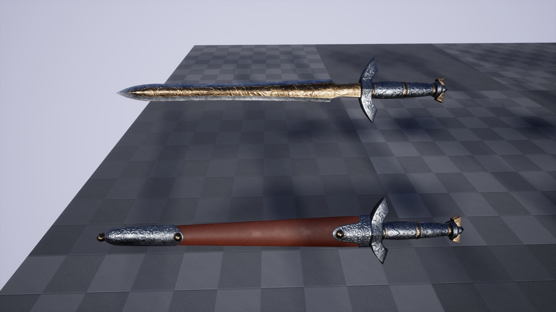 在武器创建的Modular one-handed short swords set part 3 - 虚幻引擎商城