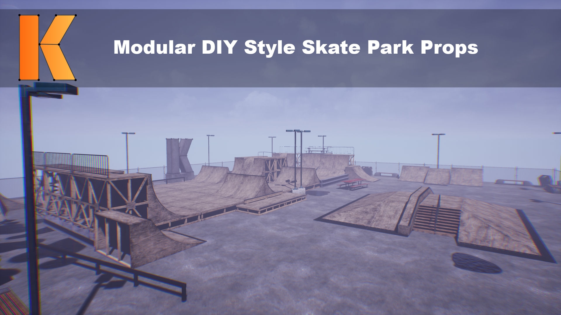 在道具创建的Modular DIY Style Skate Park Props - 虚幻引擎商城