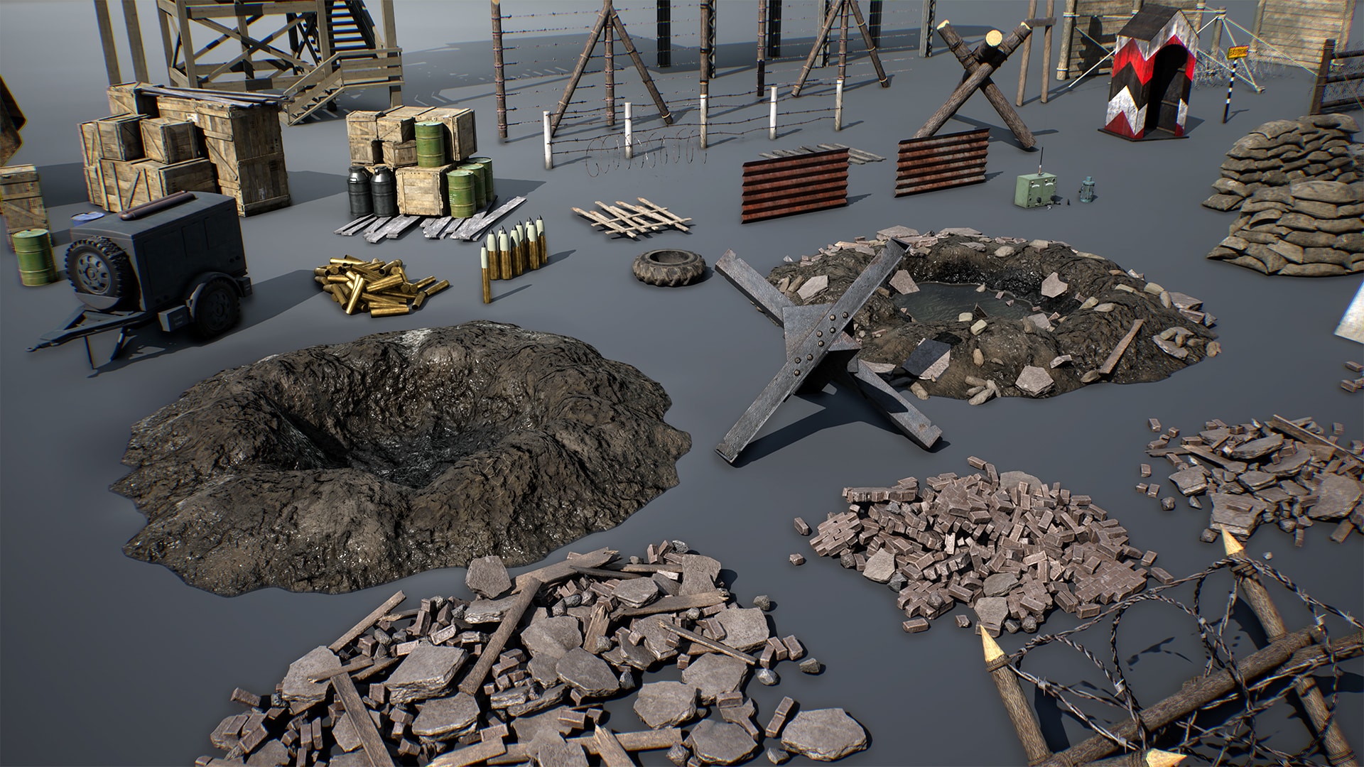 WW2 Battlefield Props Pack in Props - UE Marketplace