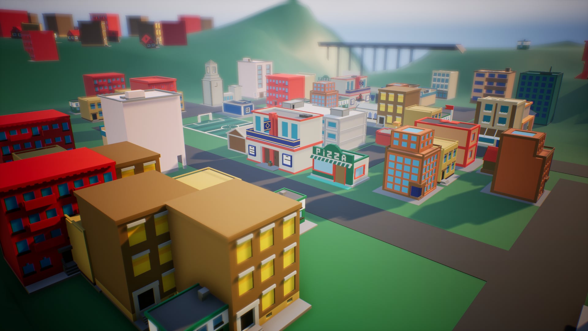 Low-Poly Voxel Buildings in Props - UE Marketplace