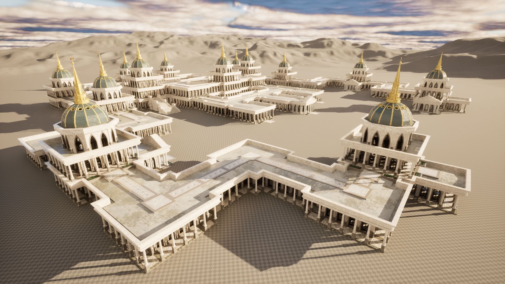 Luxury Palace: Opulent Palace with Gilded Domes and Temple Structures ...