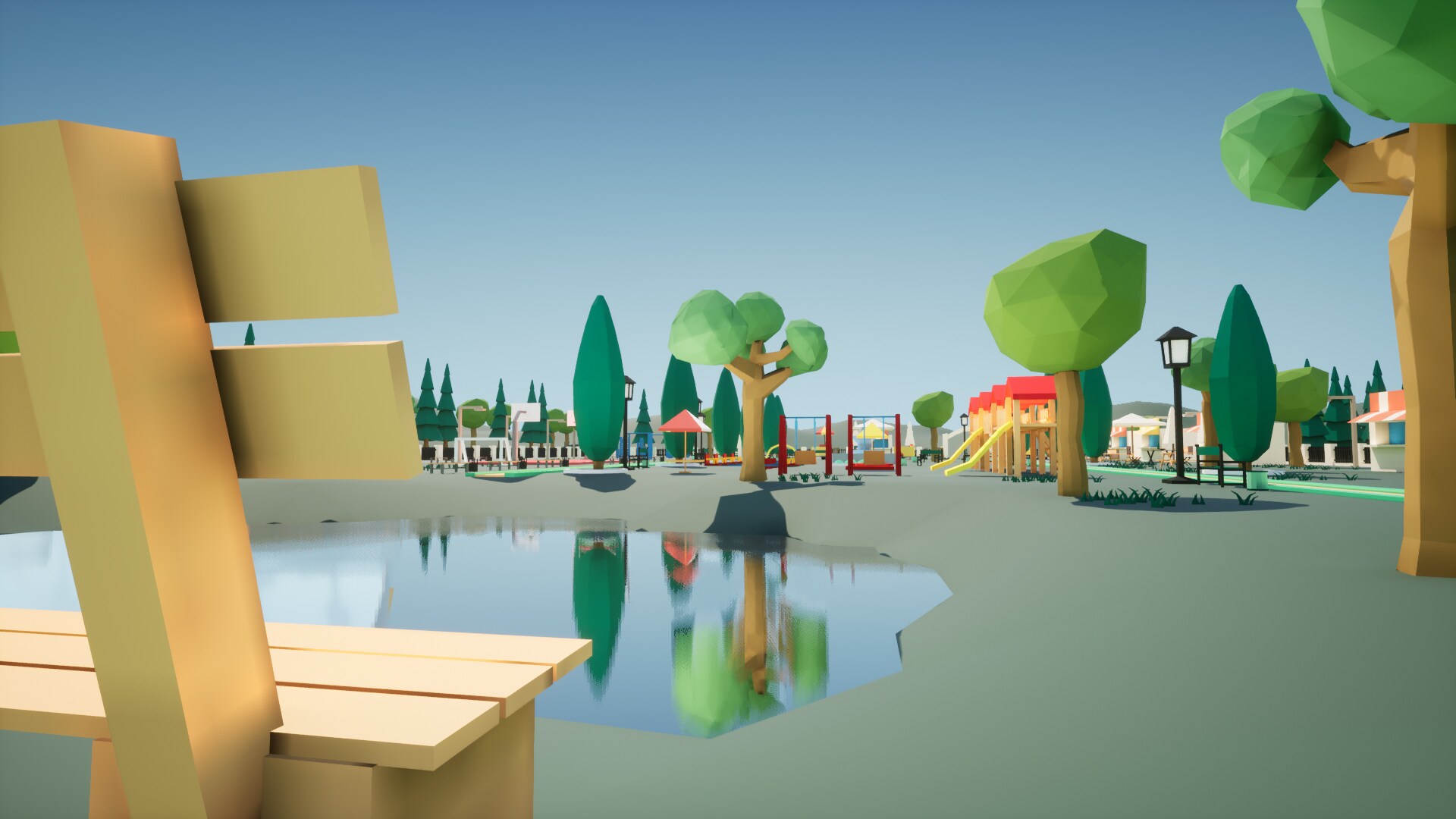Low Poly Park in Props - UE Marketplace