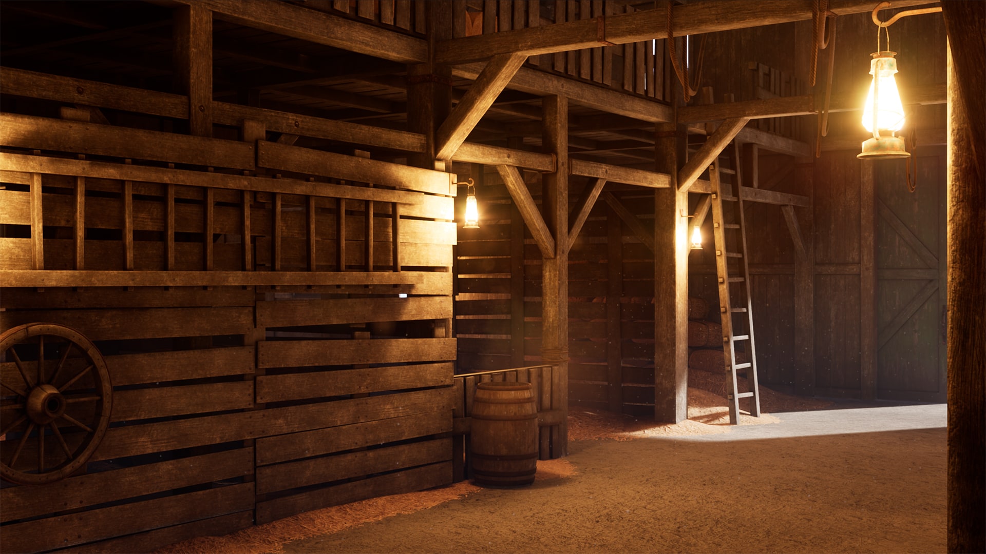 Inside Barn Background