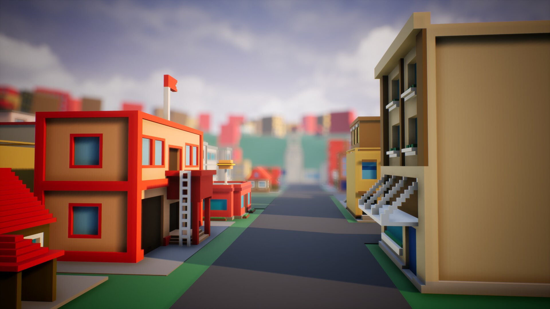 Low-Poly Voxel Buildings in Props - UE Marketplace