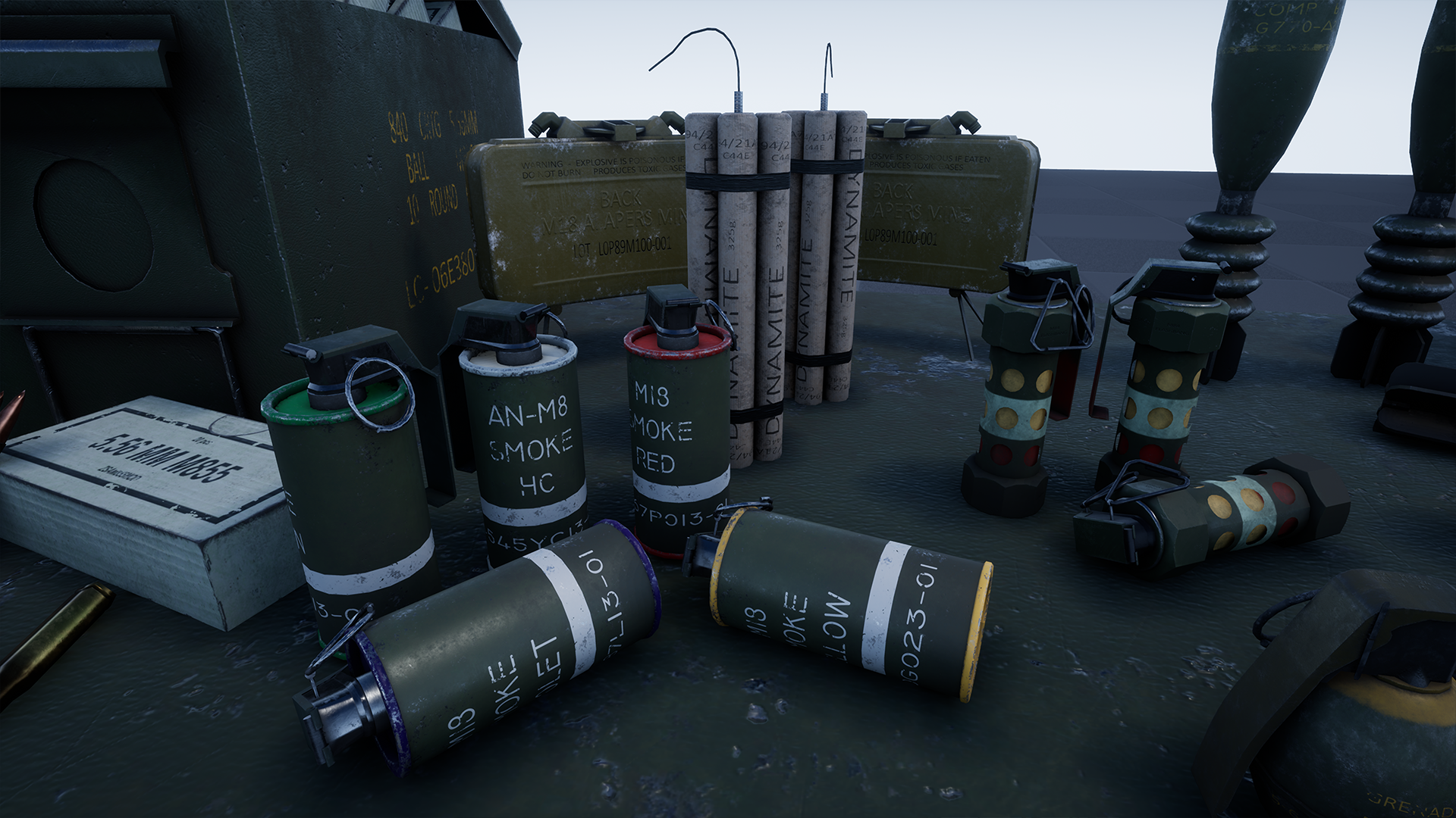 Knives, Explosives, and Ammunition - Military Props Pack