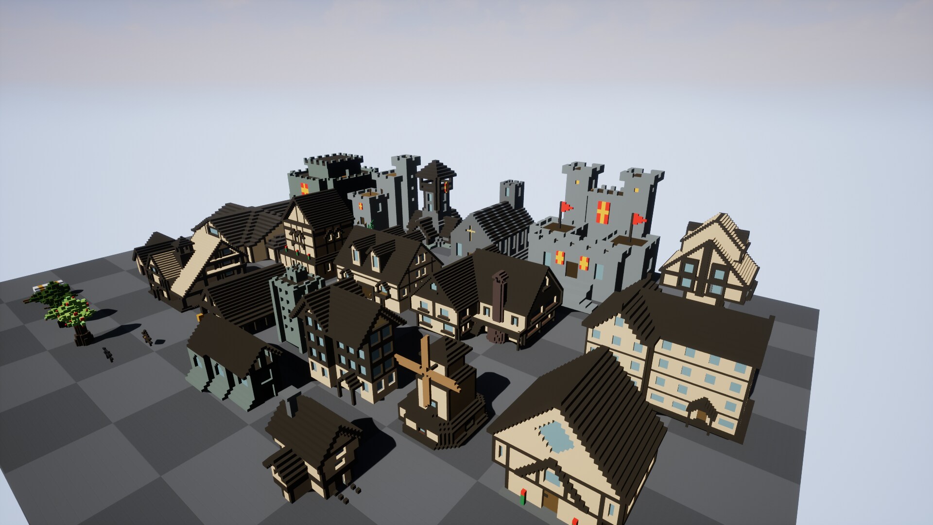 Medieval Voxel Buildings in Props - UE Marketplace