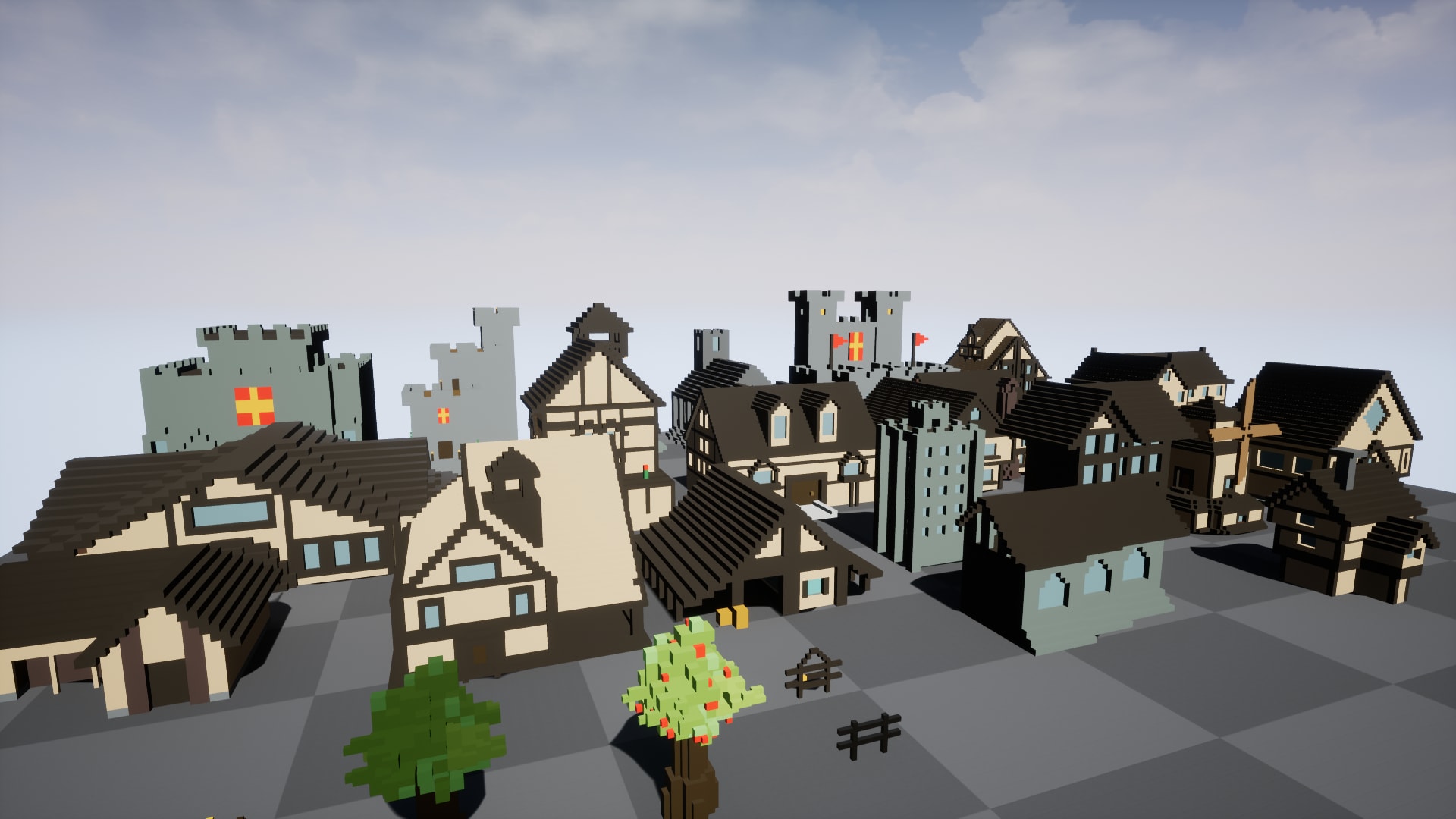 Medieval Voxel Buildings in Props - UE Marketplace