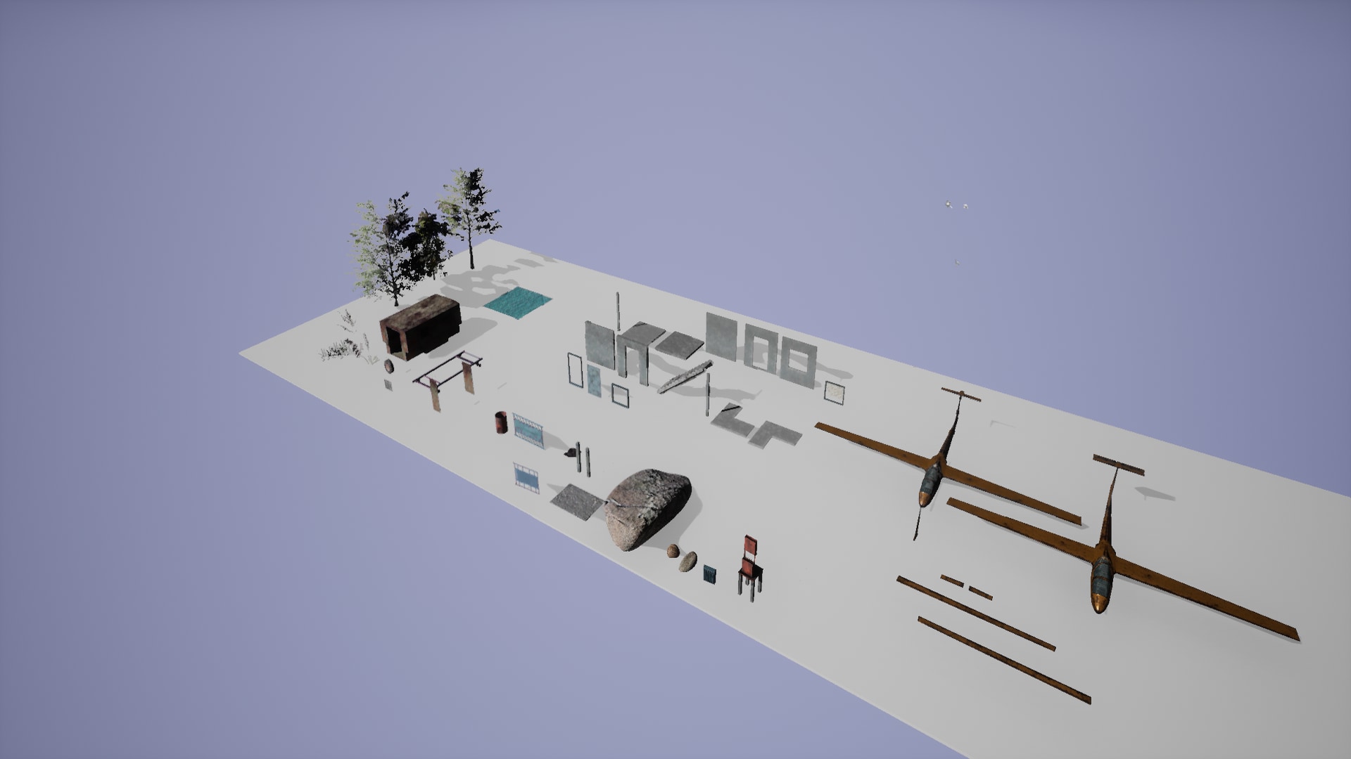 Abandoned airfield with gliders. in Props - UE Marketplace