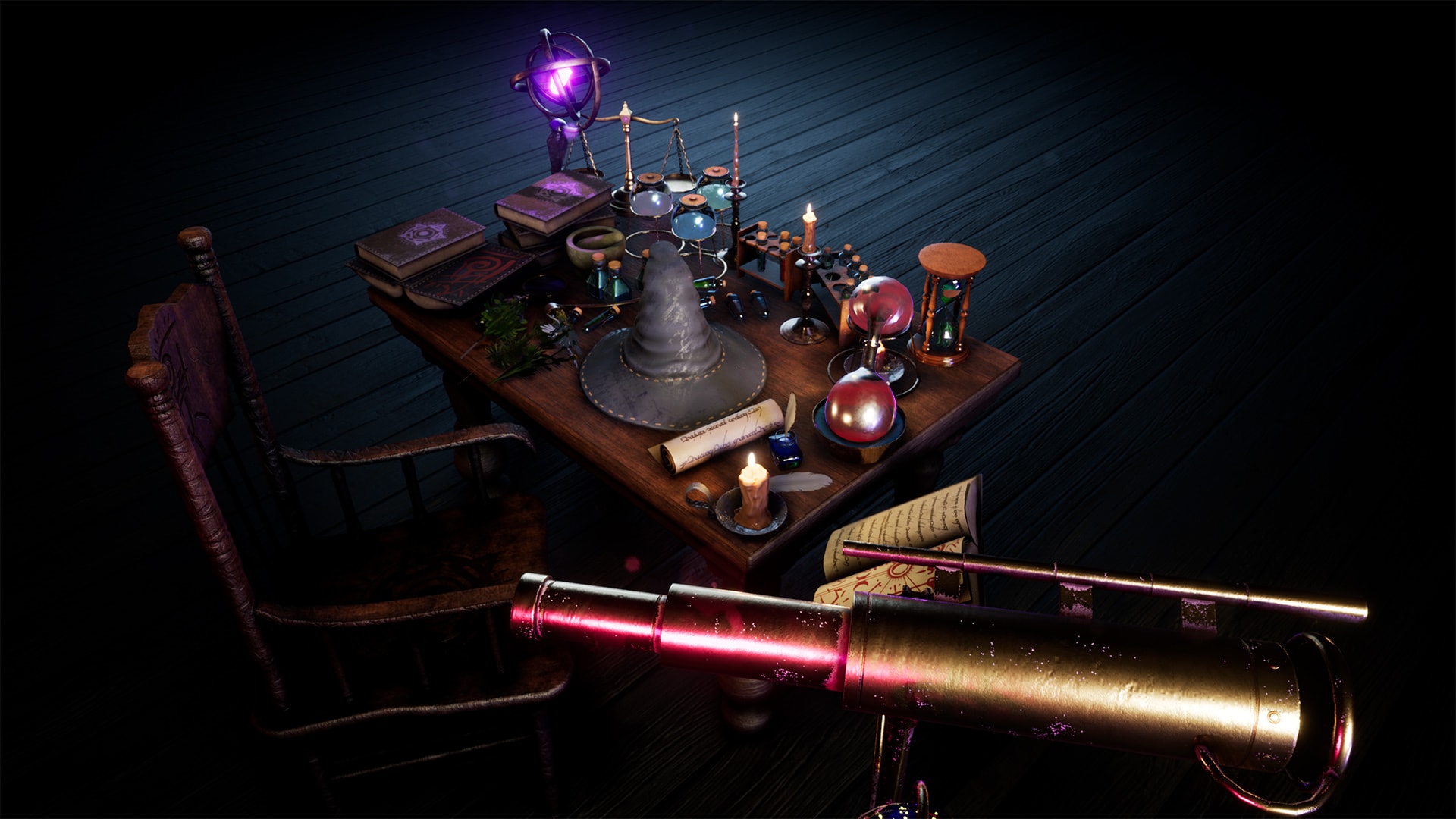 Wizard Table Props / 30+ Assets in Props - UE Marketplace