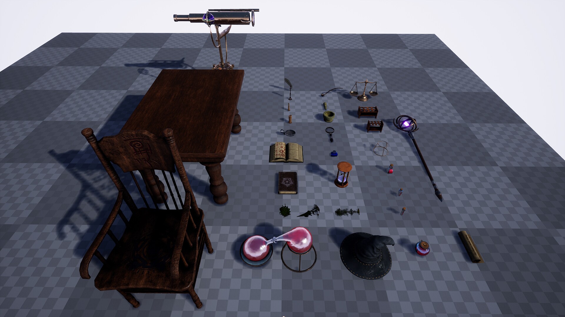 Wizard Table Props / 30+ Assets in Props - UE Marketplace