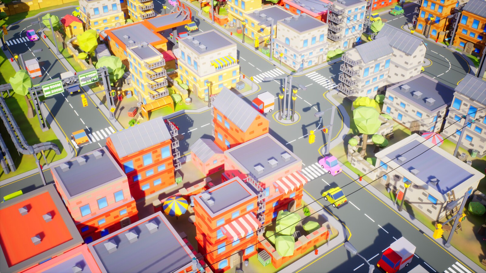 Low Poly Town by PolyArt3D in Environments - UE4 Marketplace