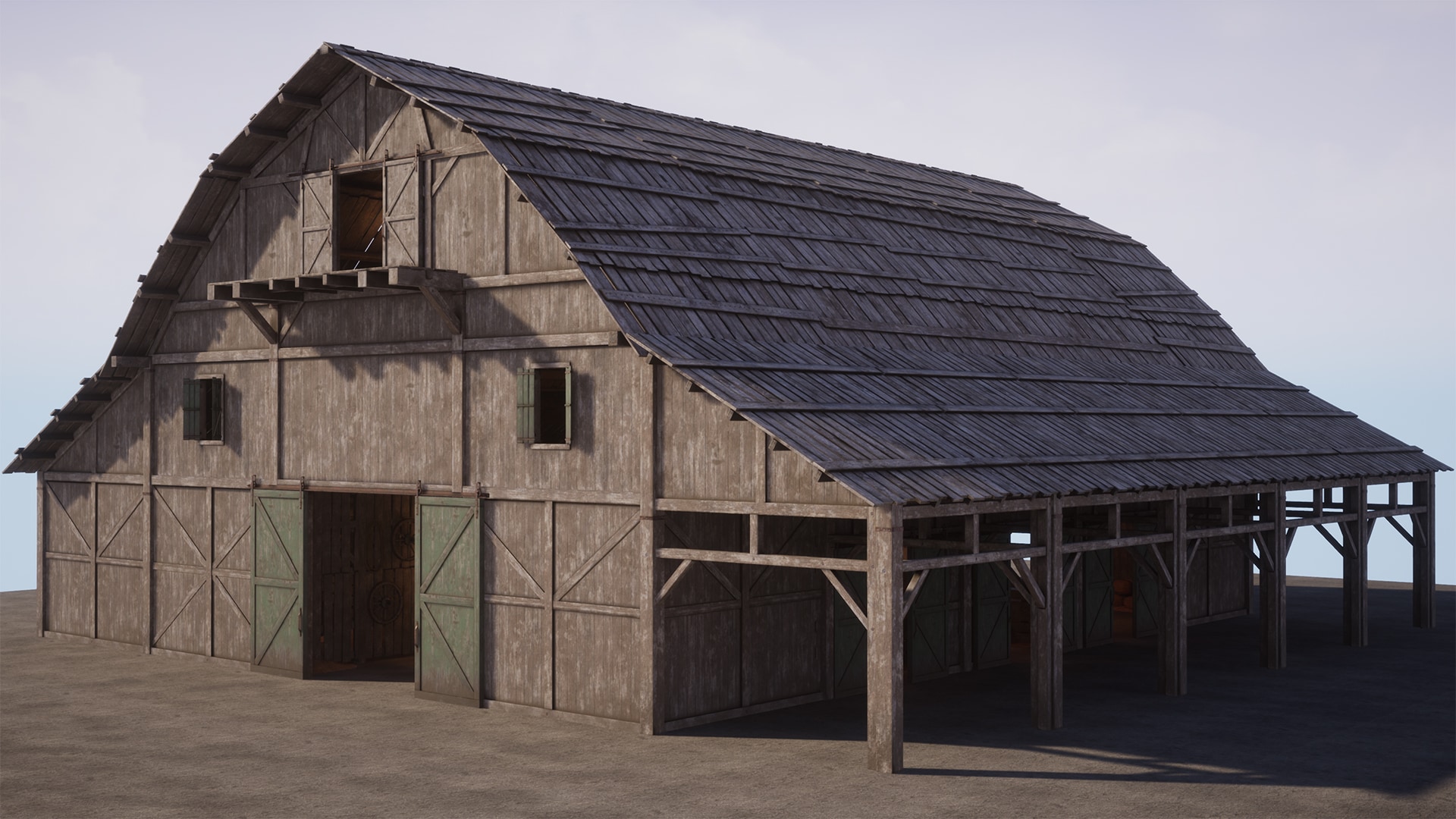 FREE - Asset - 4.26 - 4.27 - Old West Modular Barn | Unreal Asset