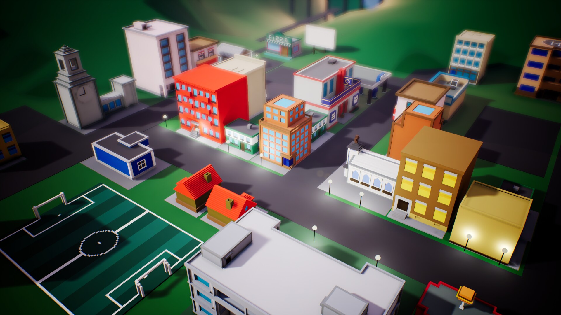 Low-Poly Voxel Buildings in Props - UE Marketplace