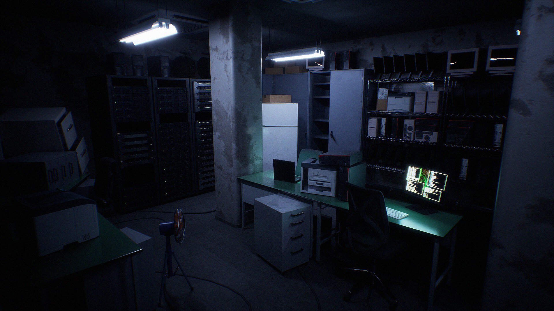 Hacker's Office - Environment for Crime, Noir, Drama & Cyberpunk in Environments - UE Marketplace