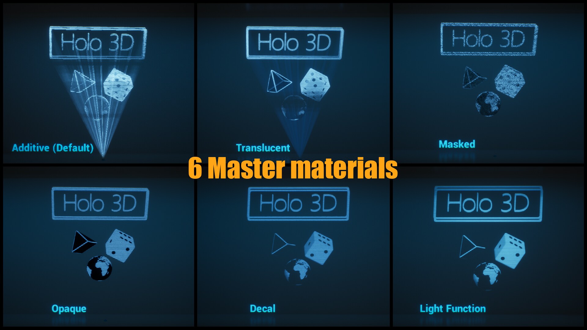 Holo 3D in Materials - UE Marketplace