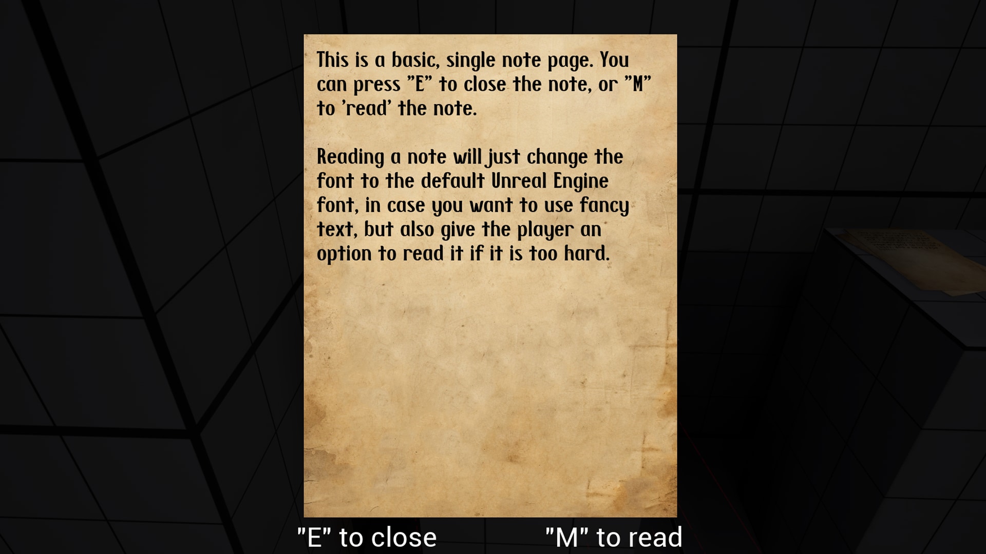 Horror Note Framework in Blueprints - UE Marketplace