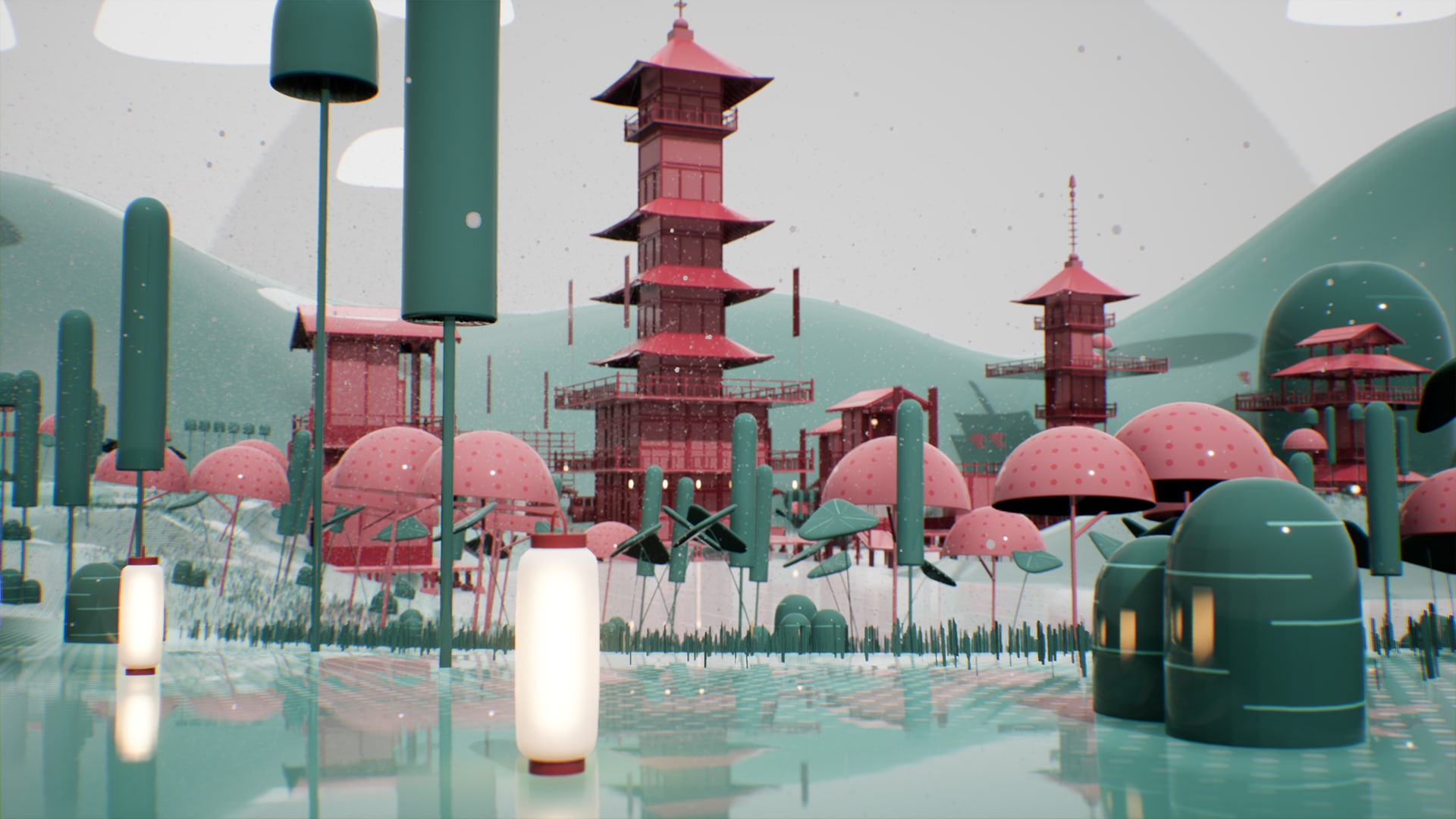 Stylized Japanese Modular Environment in Environments - UE Marketplace