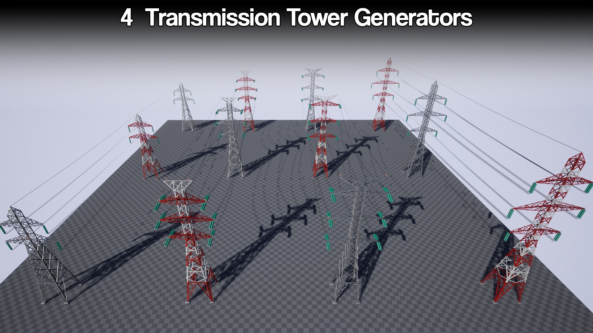 Procedural Powerline Generator in Props - UE Marketplace
