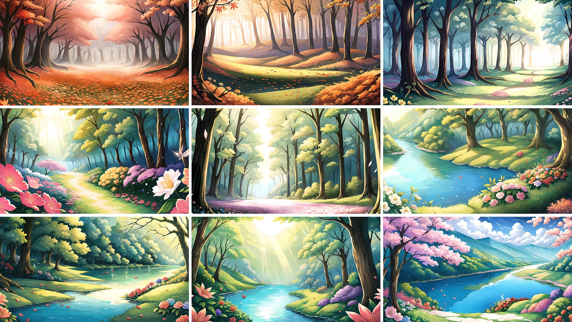 在二维资源创建的2D Visual Novel: Fantasy Nature Vol. 1 - 50 Anime Background ...