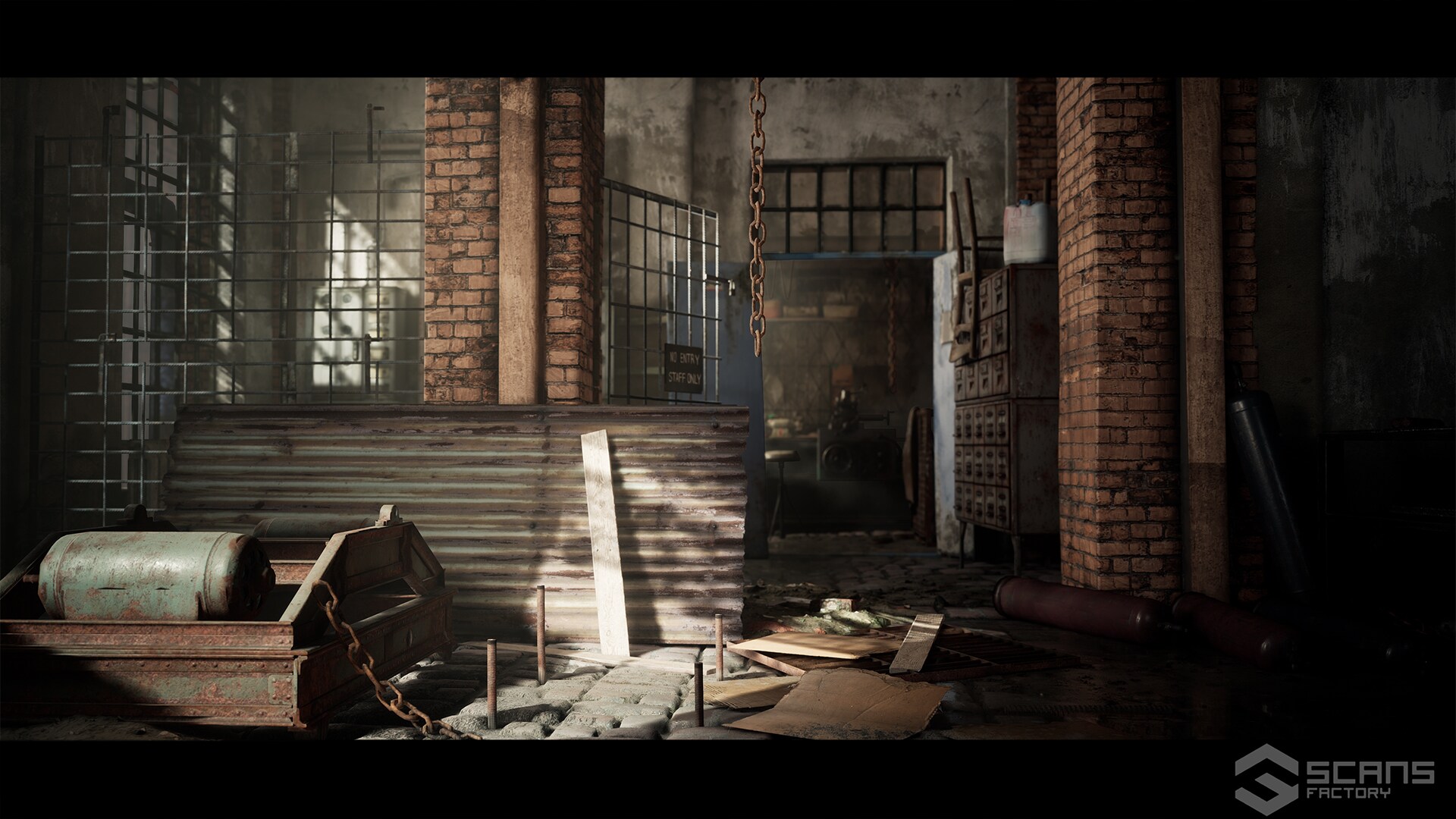 在环境创建的 Scans Industrial Abandoned Buildings Modular Environment 虚幻引擎商城