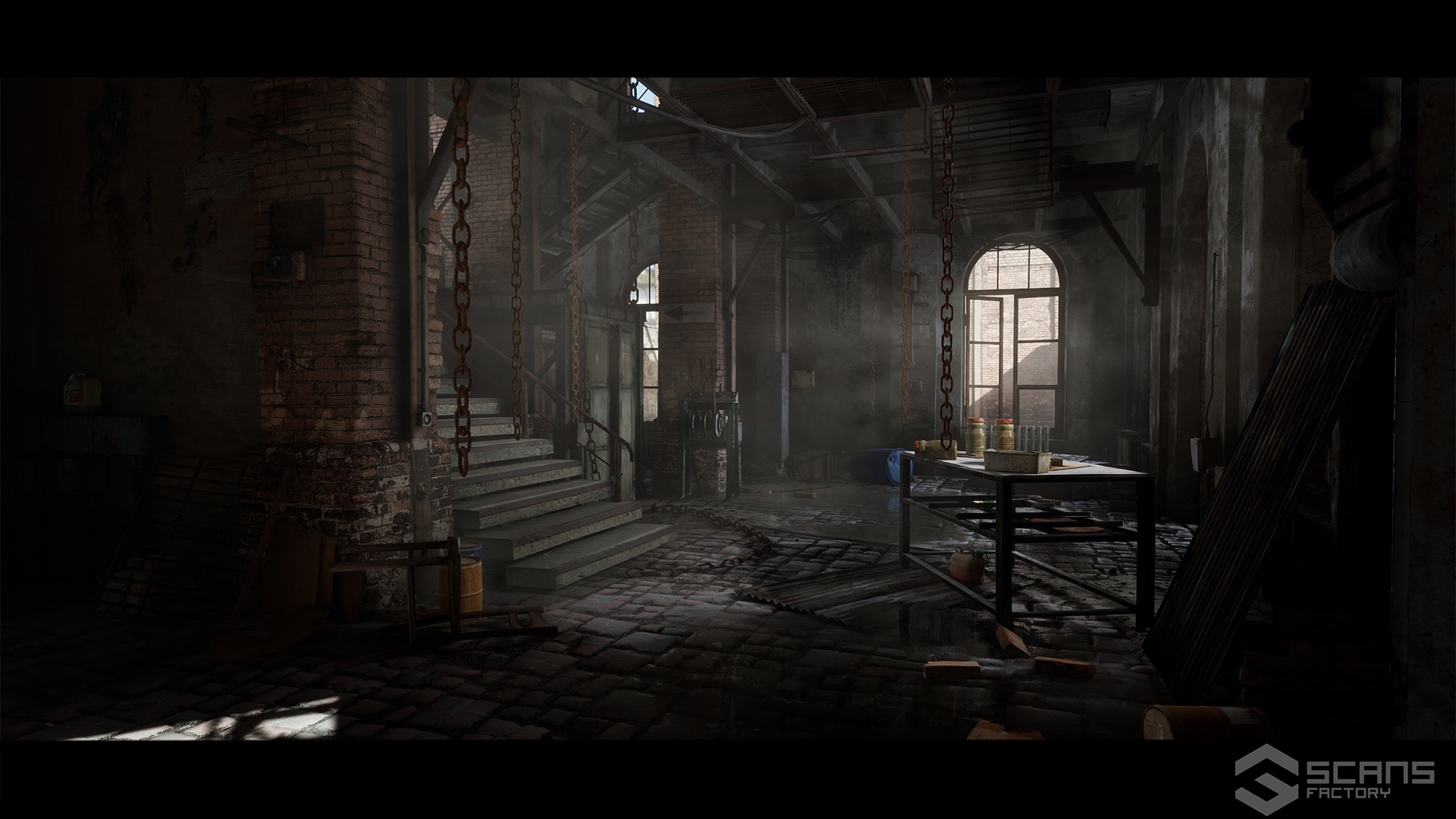 Scans Industrial Abandoned Buildings Modular Environment In