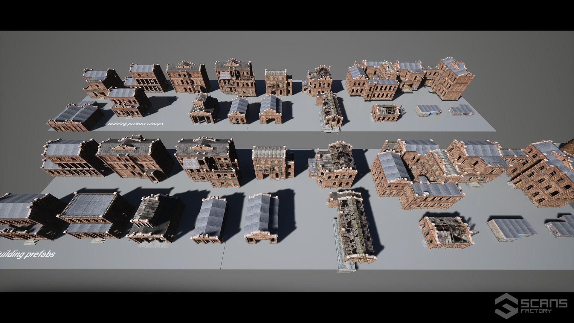 在环境创建的 Scans Industrial Abandoned Buildings Modular Environment 虚幻引擎商城