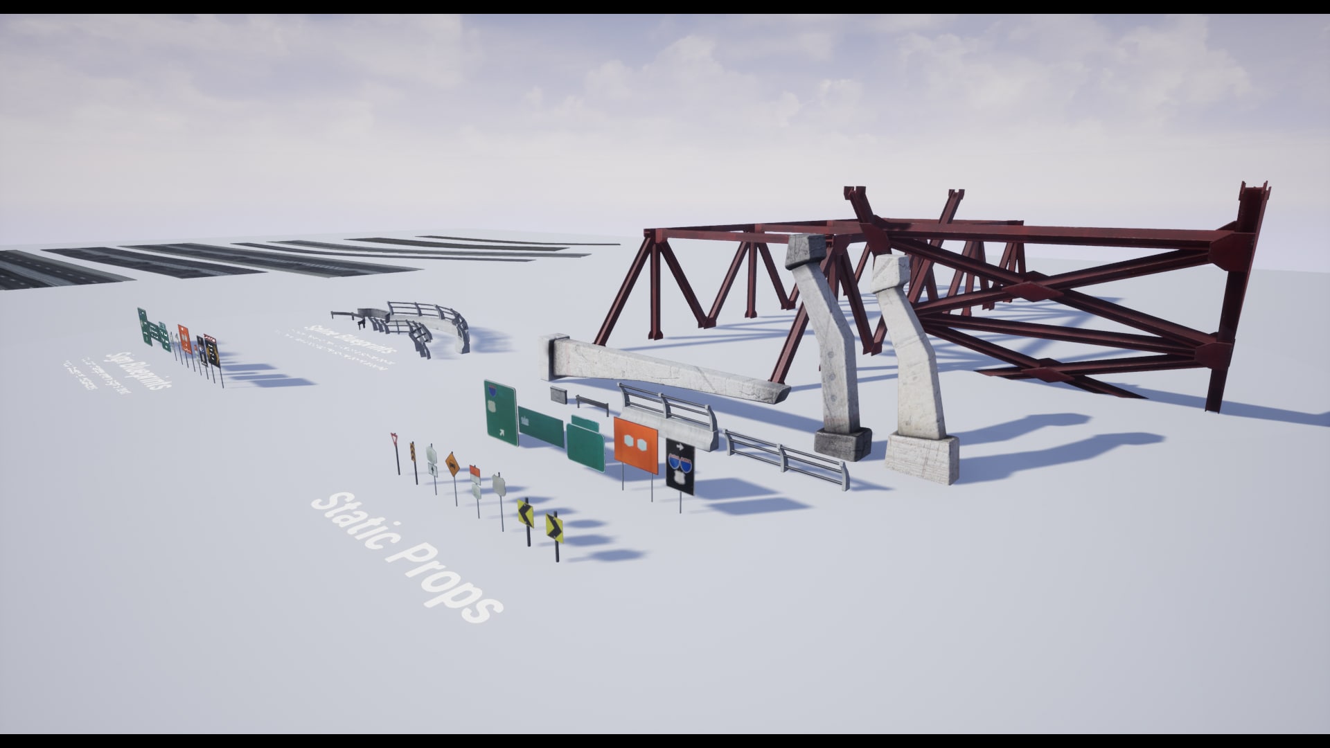 Highway Infrastructure Pack - Blueprint-Based Roads, Guardrails, Signs ...