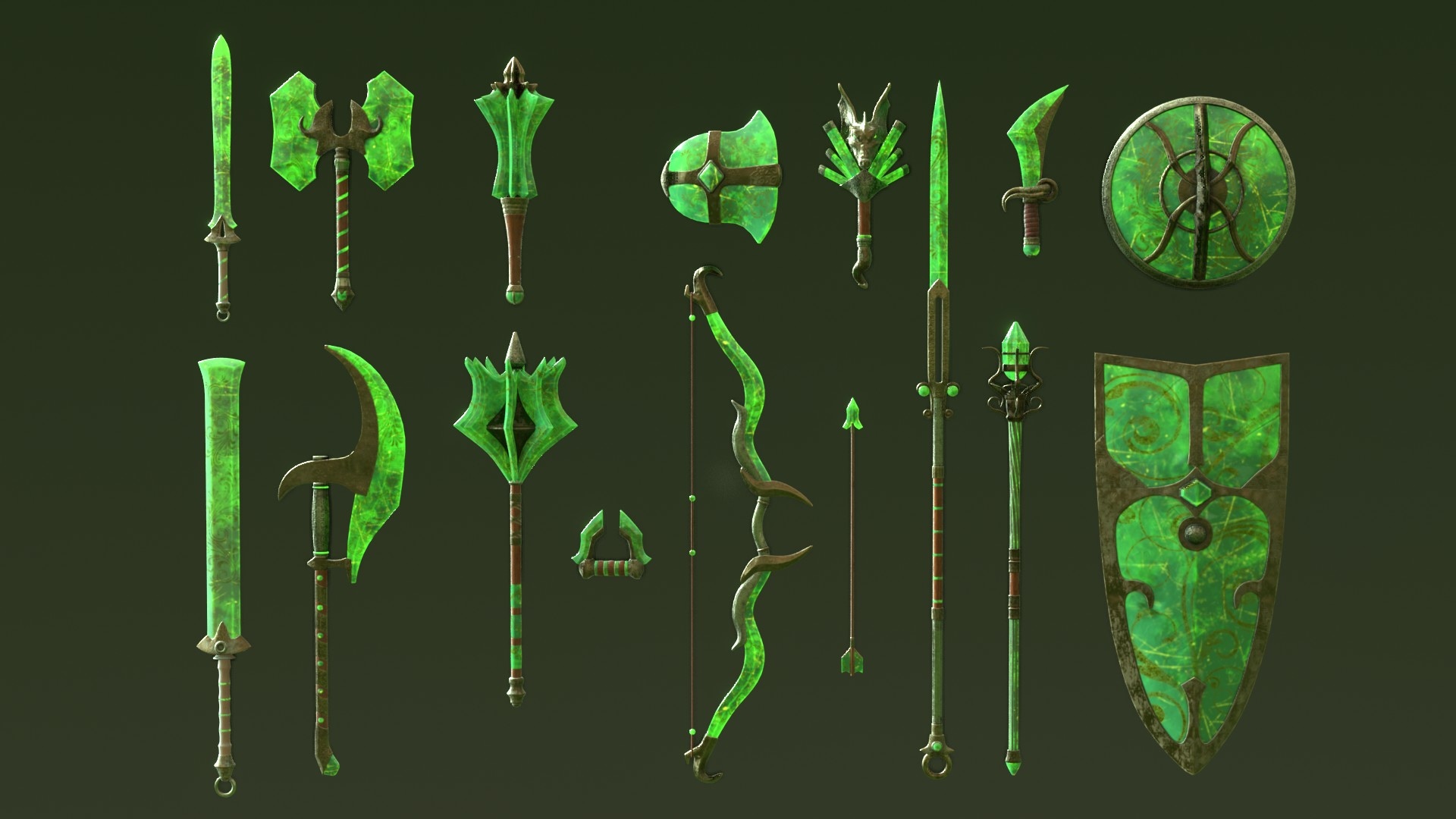 Fantasy Jade Weapon Set in Weapons - UE Marketplace