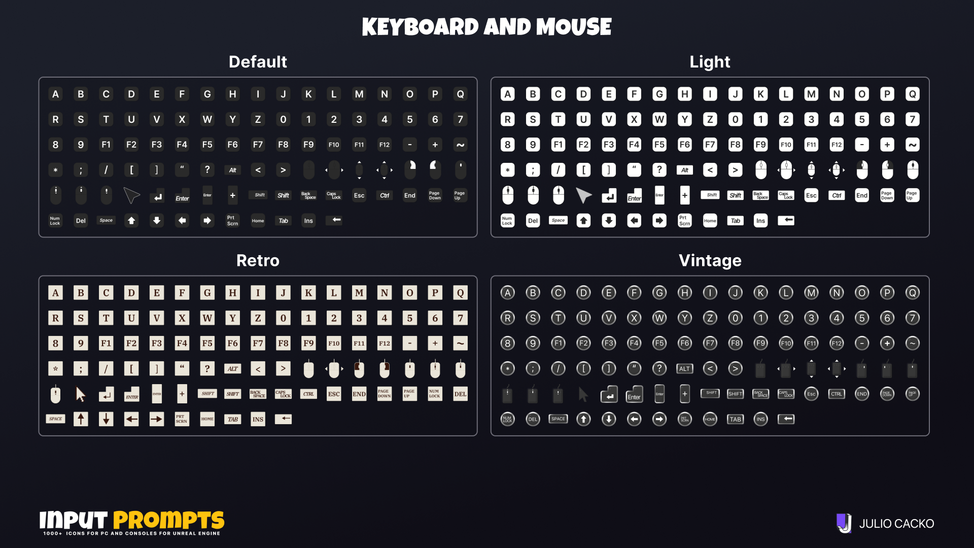 Input Prompts Pack - 1000+ Icons for PC and Consoles for Unreal Engine ...