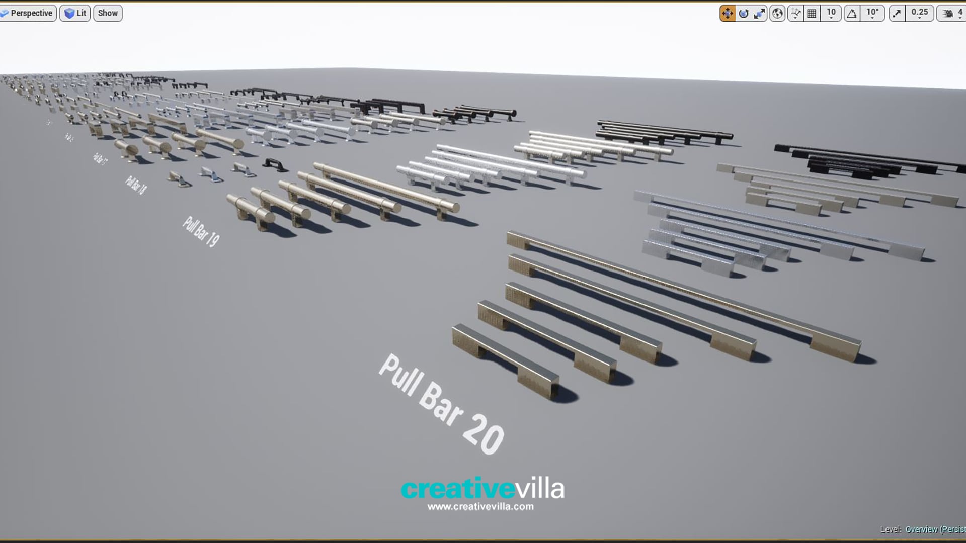 Kitchen and Bath Pull Handles for Arch Vis, 카테고리 건축 시각화 - UE 마켓플레이스