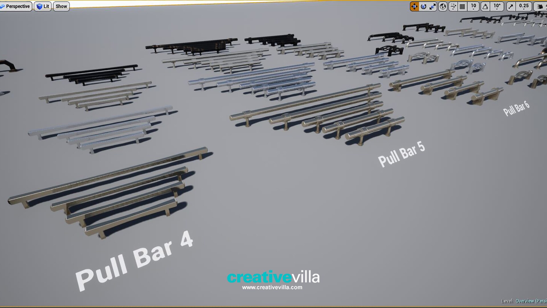 Kitchen and Bath Pull Handles for Arch Vis, 카테고리 건축 시각화 - UE 마켓플레이스