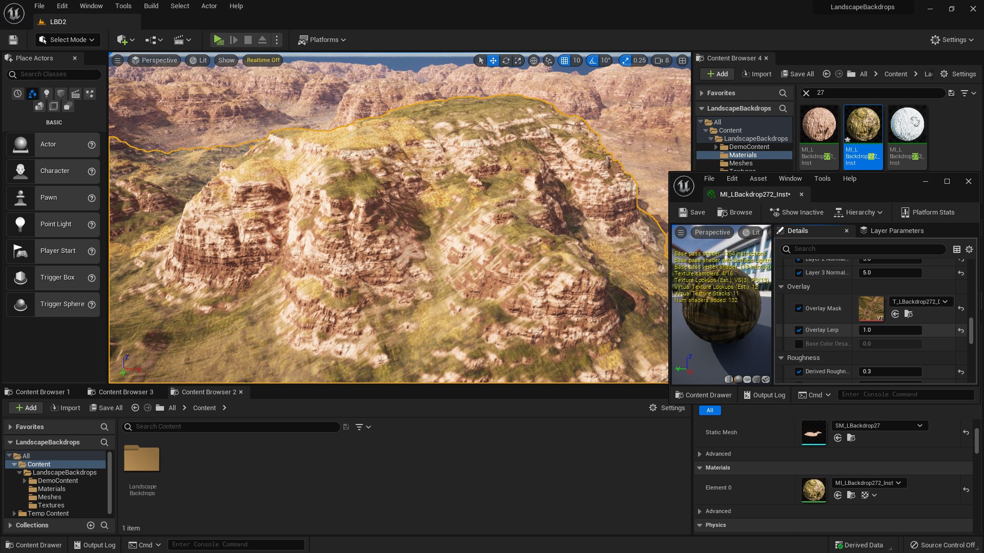 Landscape Backdrops in Props - UE Marketplace