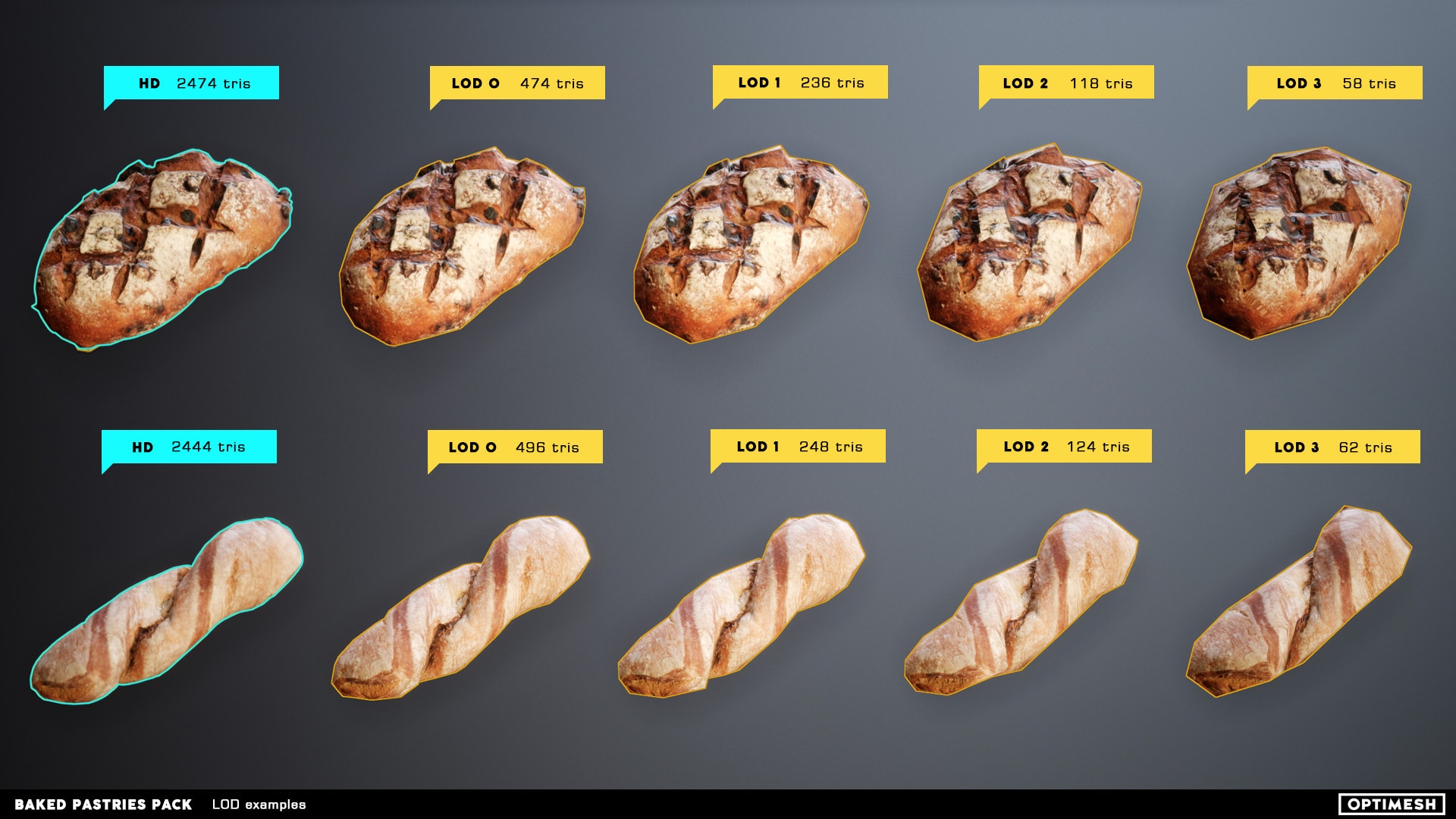 Breads, Rolls, Buns and Baguettes Food Pack in Props - UE Marketplace