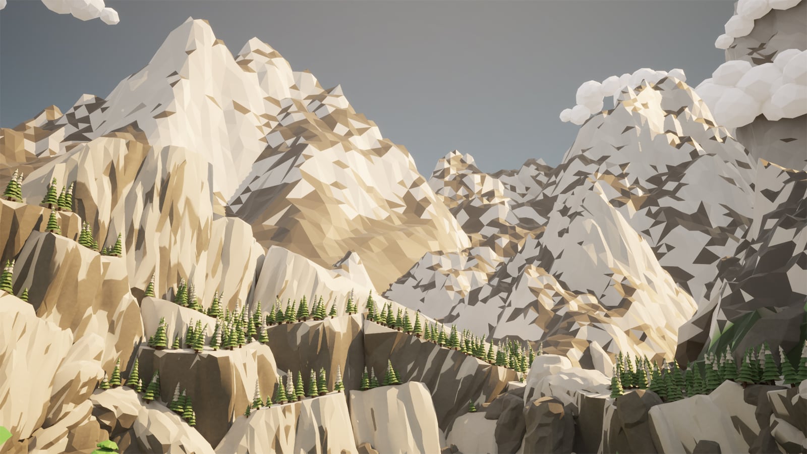 Low Poly Style Deluxe Mountain Environment in Environments - UE Marketplace