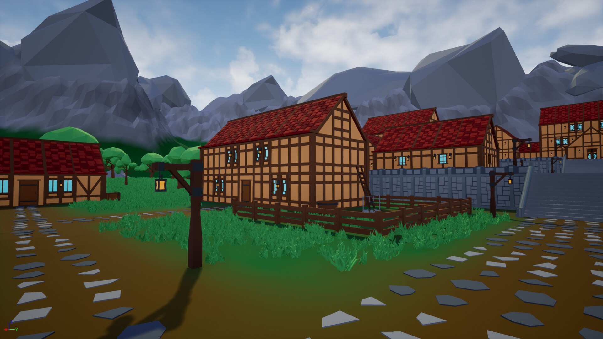 在道具创建的Low Poly Modular Village House - 虚幻引擎商城