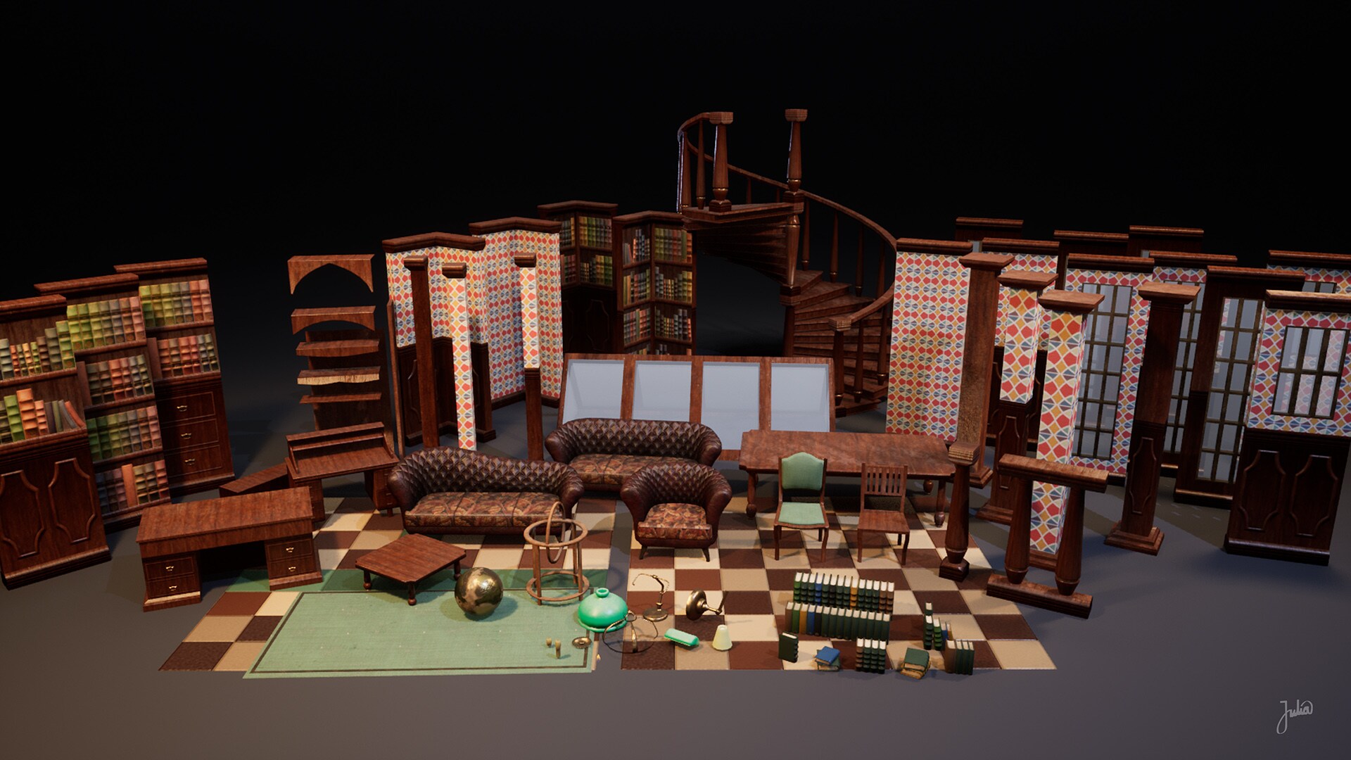 在道具创建的modular Library And Office 虚幻引擎商城