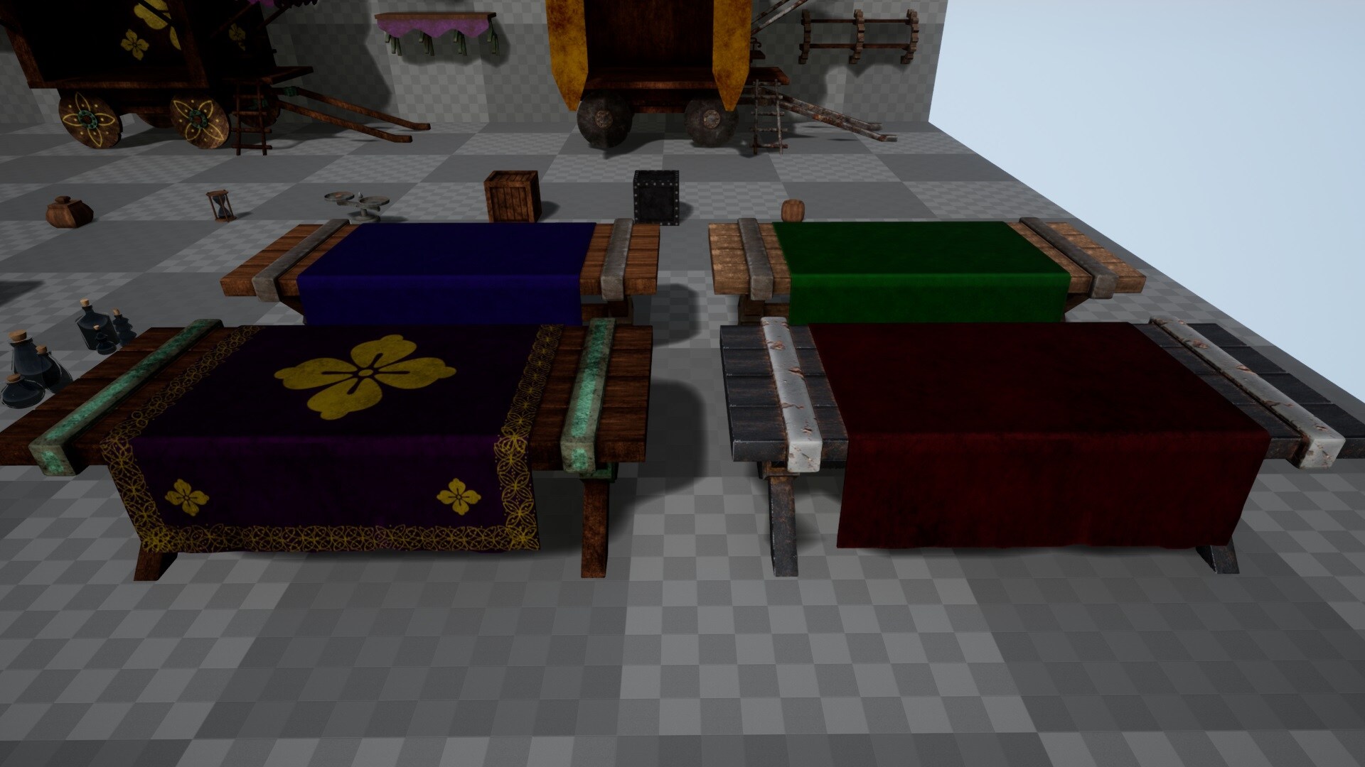 Merchant Caravans & Props Pack in Props - UE Marketplace