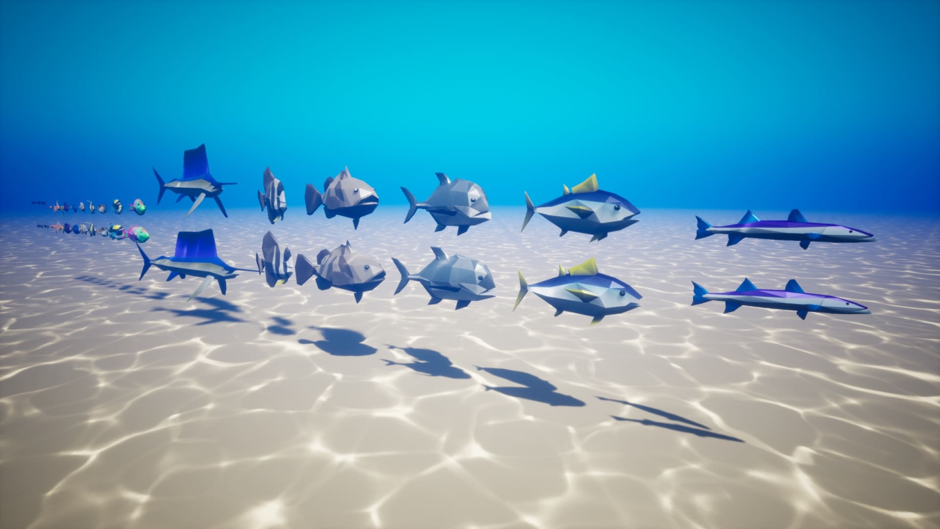 Poly Style Low Poly Fish for School System, 카테고리 소품 - UE 마켓플레이스