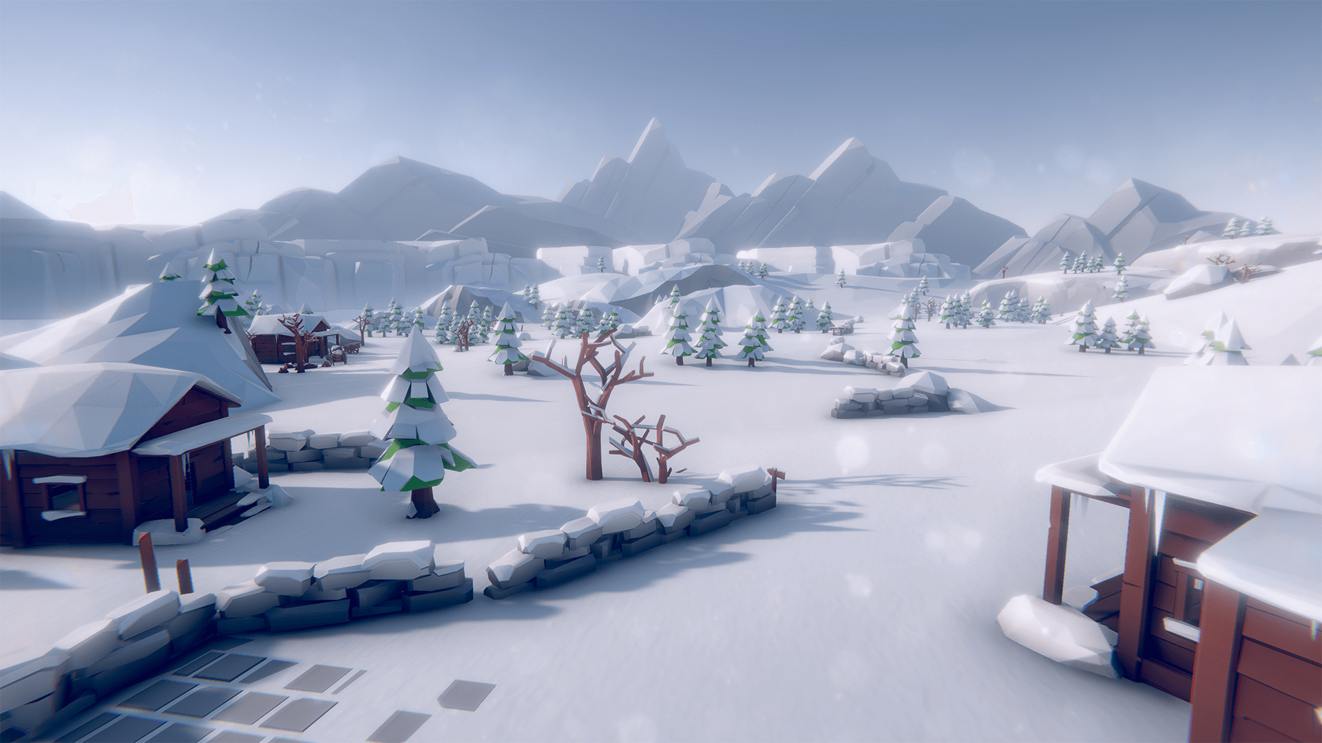 Lowpoly Style Winter Environment by CH Assets in Environments - UE4 ...