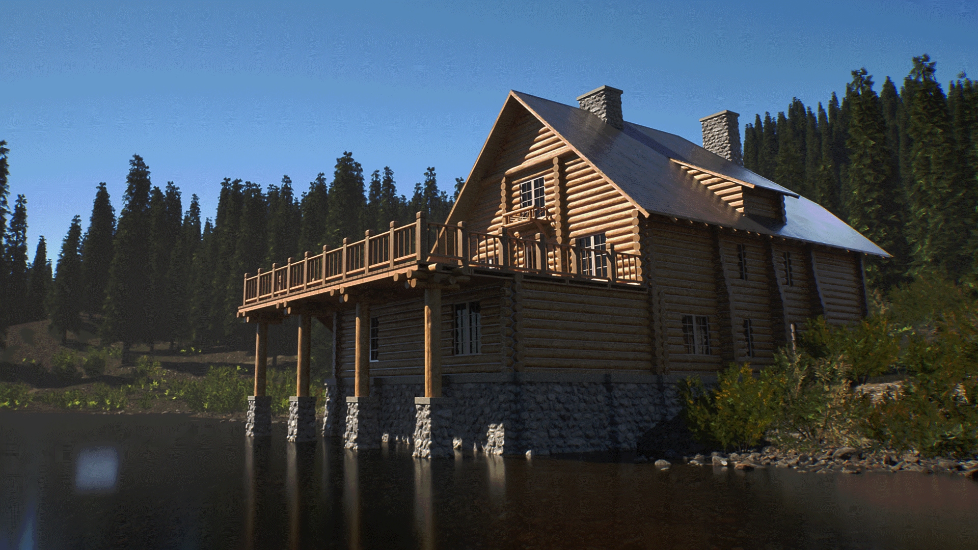 Realistic Log House Kit in Props - UE Marketplace