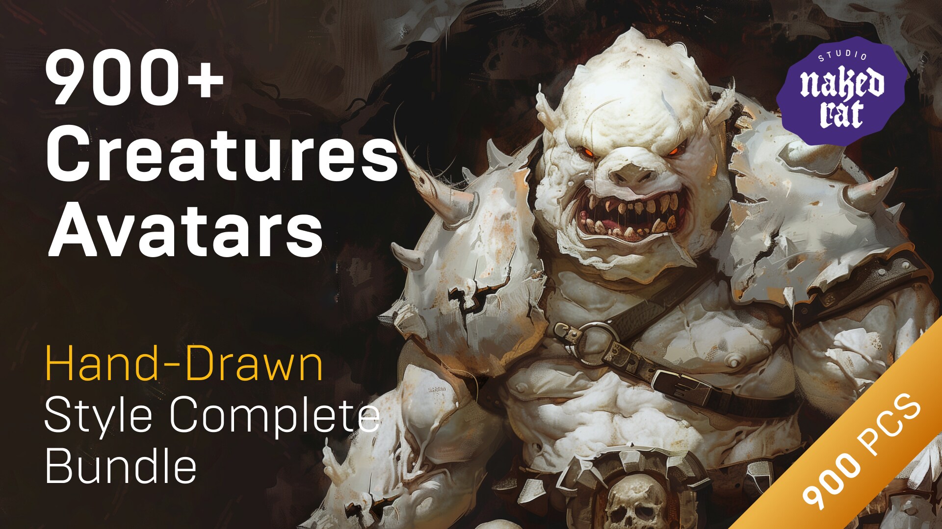 Fantasy Characters Avatar Portraits, Creatures Avatars Icons SET in 2D ...