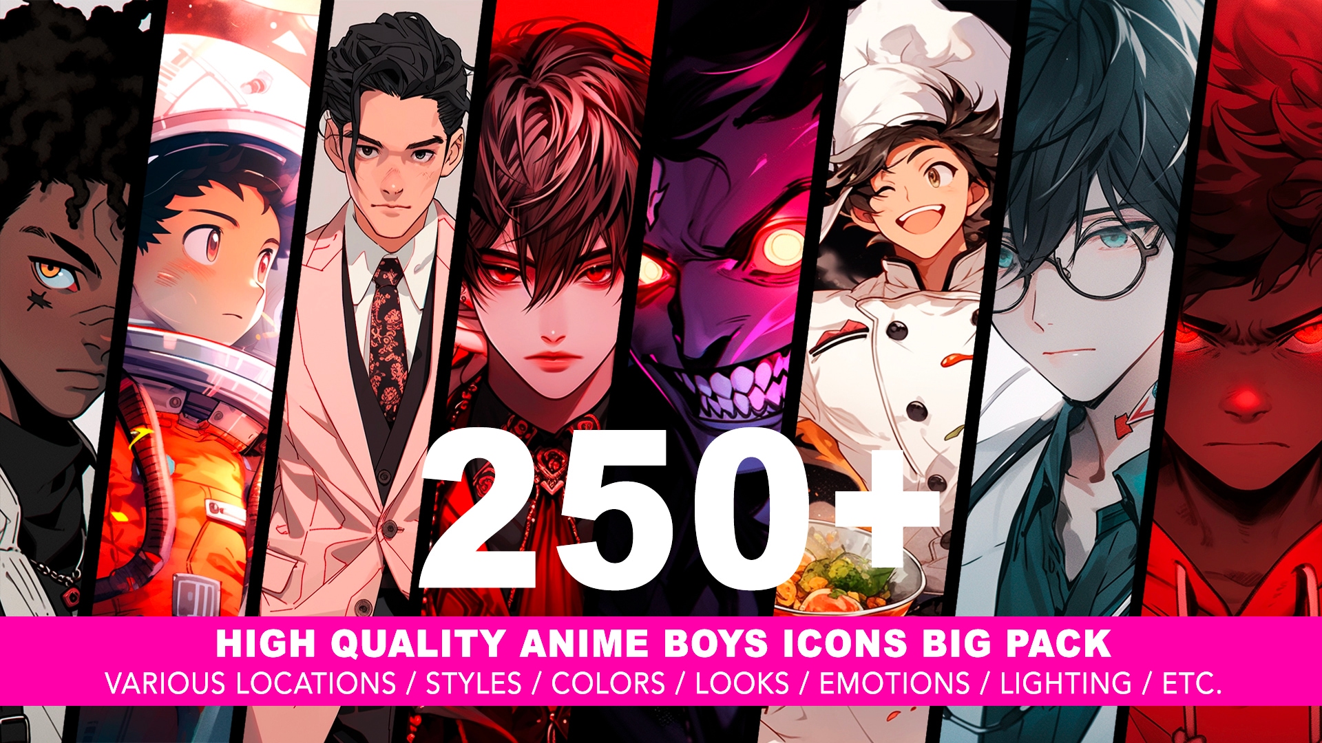 250+ Anime Boys Avatars Icons BIG PACK in 2D Assets - UE Marketplace