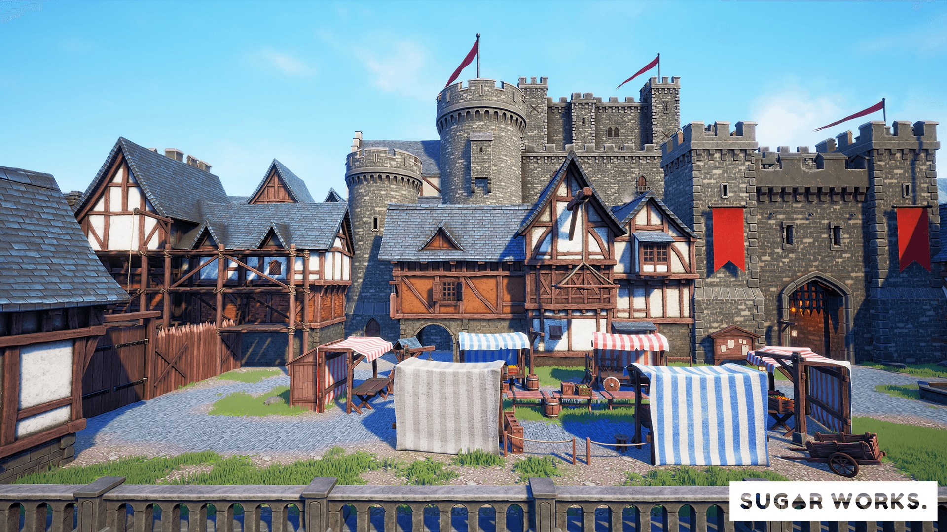 在道具创建的Modular Medieval Town - Stylized Fantasy - 虚幻引擎商城