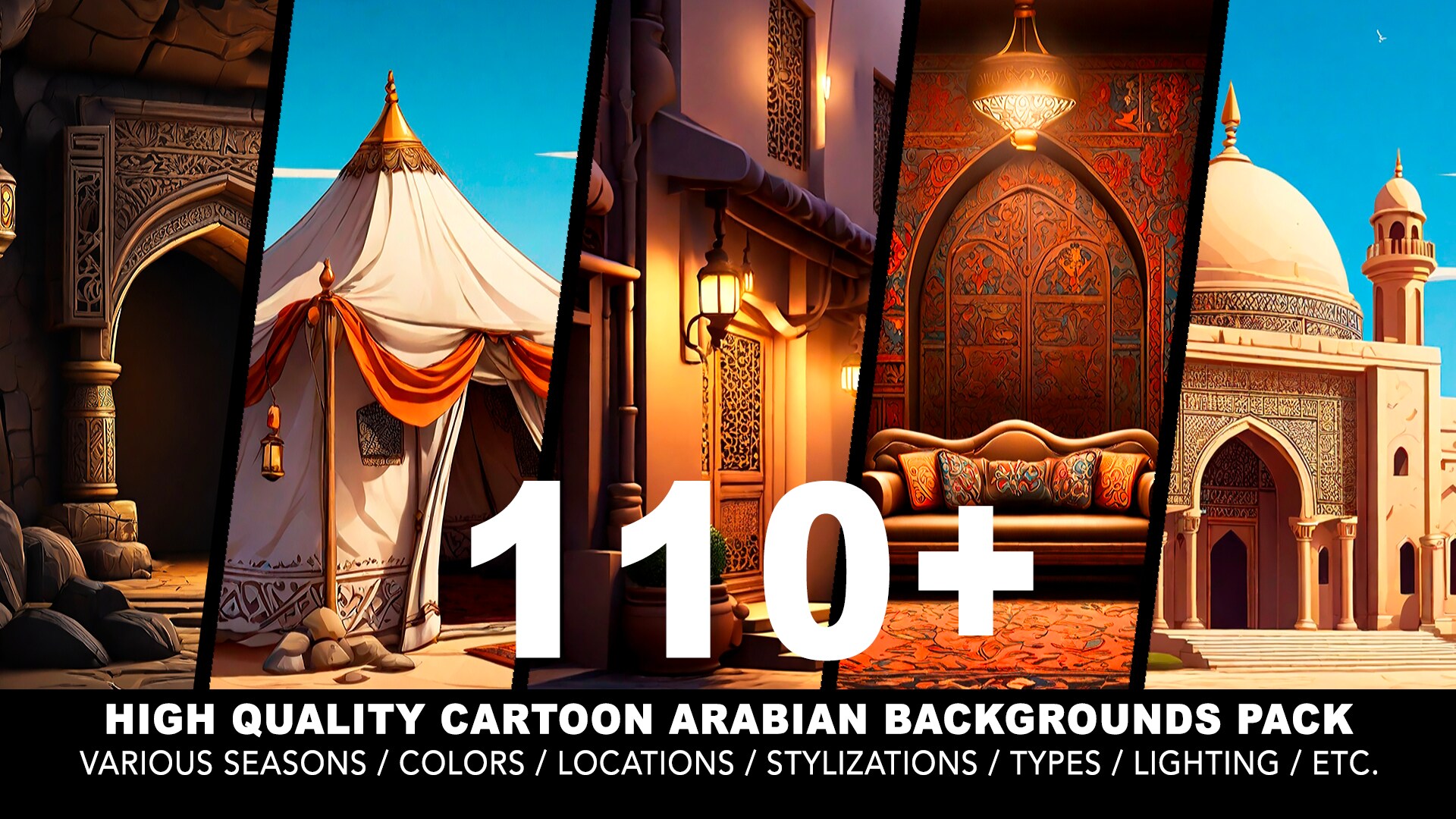 110+ ARABIAN BACKGROUNDS：2Dアセット - UE マーケットプレイス