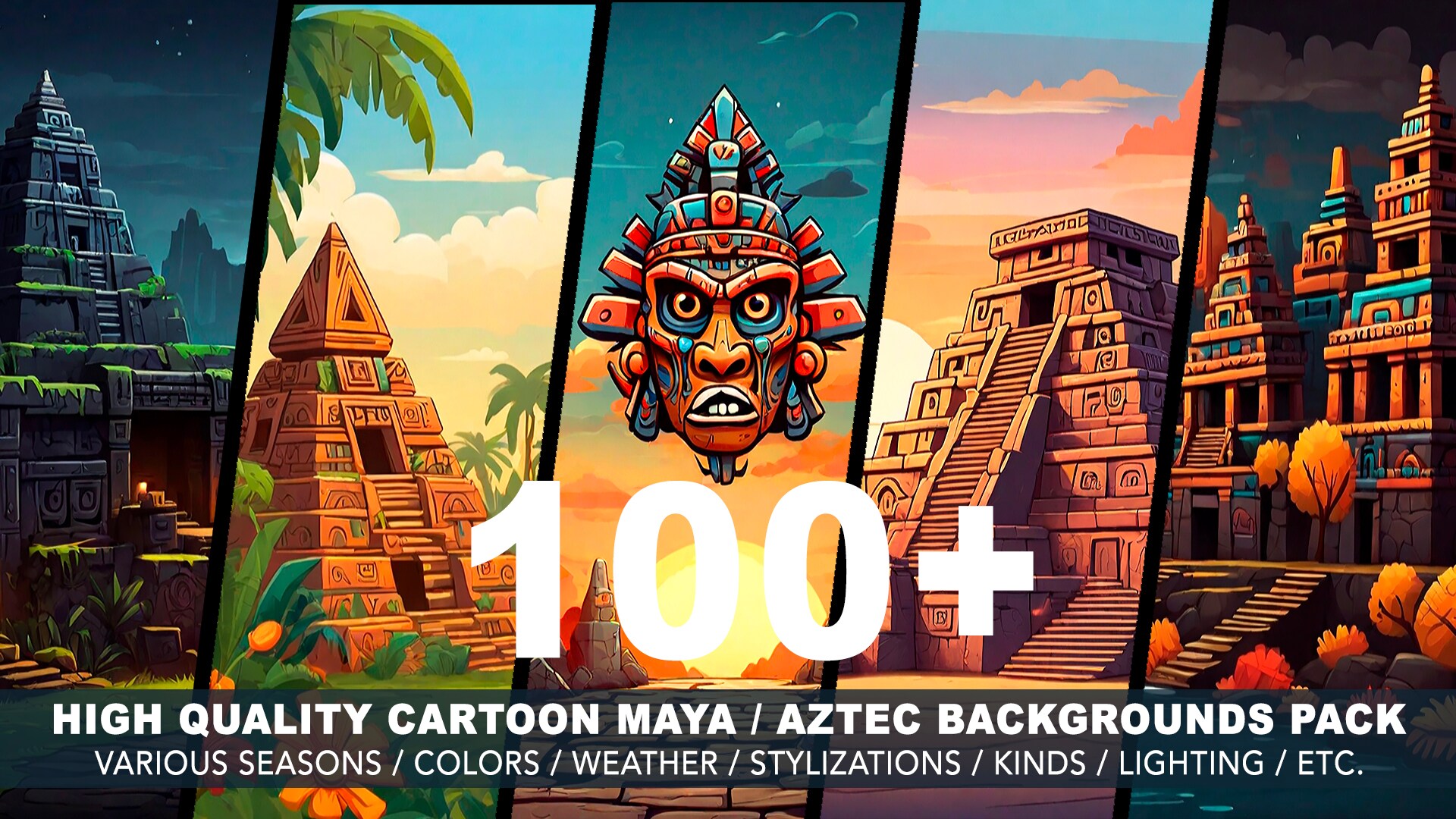 100+ MAYA AZTEC BACKGROUNDS：2Dアセット - UE マーケットプレイス